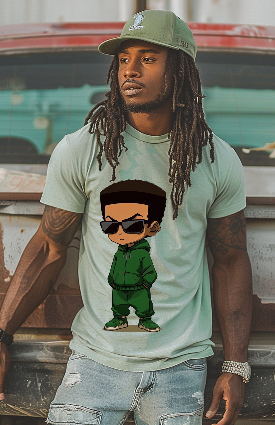Boondocks Style Cartoon, Rapper,ski Mask, Hip Hop, Gangster, PNG ...