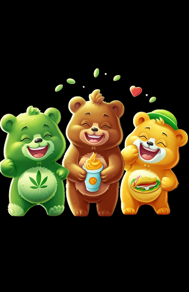 High Care Bear Smoking Bong Graphic "don't Care Bear" - Funny Weed ...