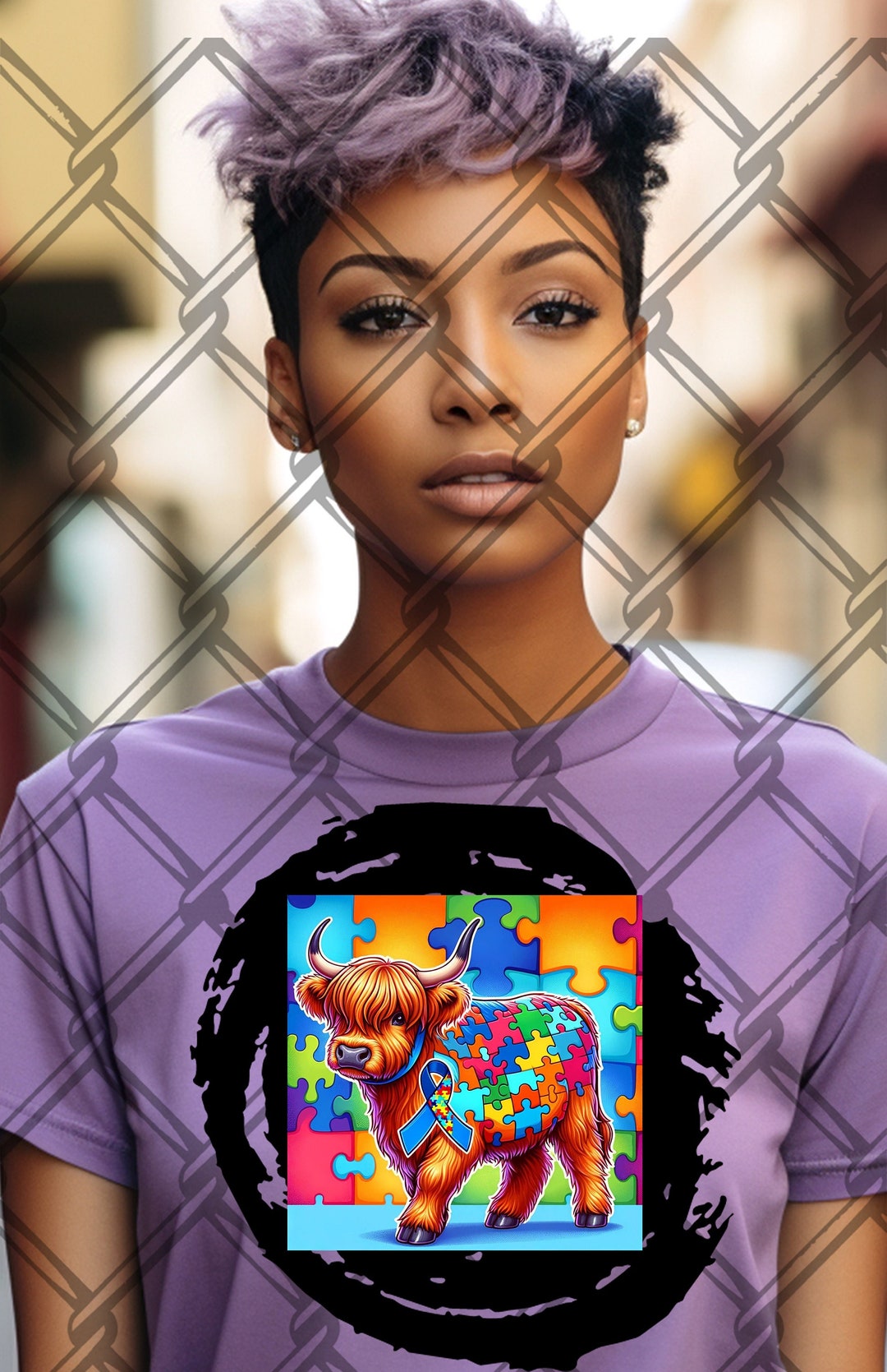 Highland Cow Autism Png Sublimation Design Download, Autism Awareness ...