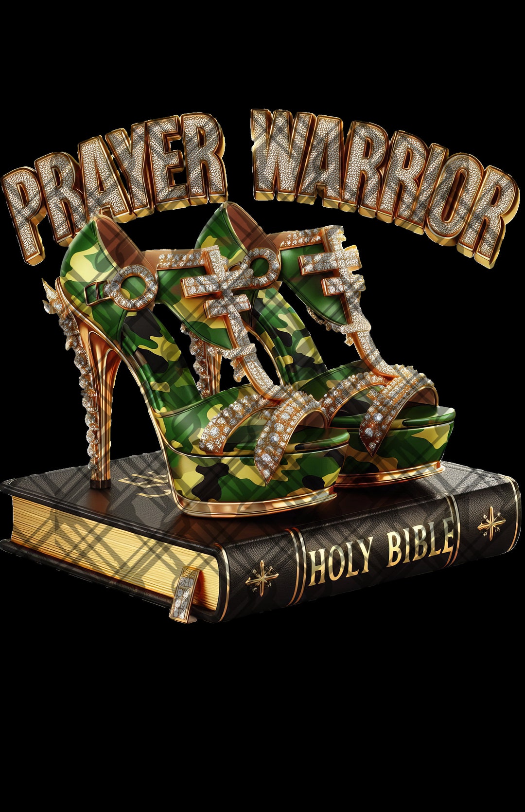 Camo Prayer Warrior Heels: Christian Faith Shoes - Etsy
