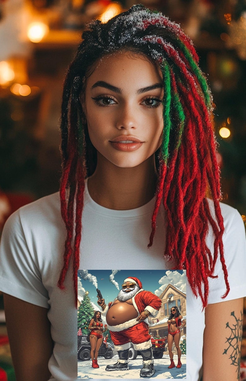 Black Santa PNG, Hip Hop PNG, Not Like Us, African American Christmas ...