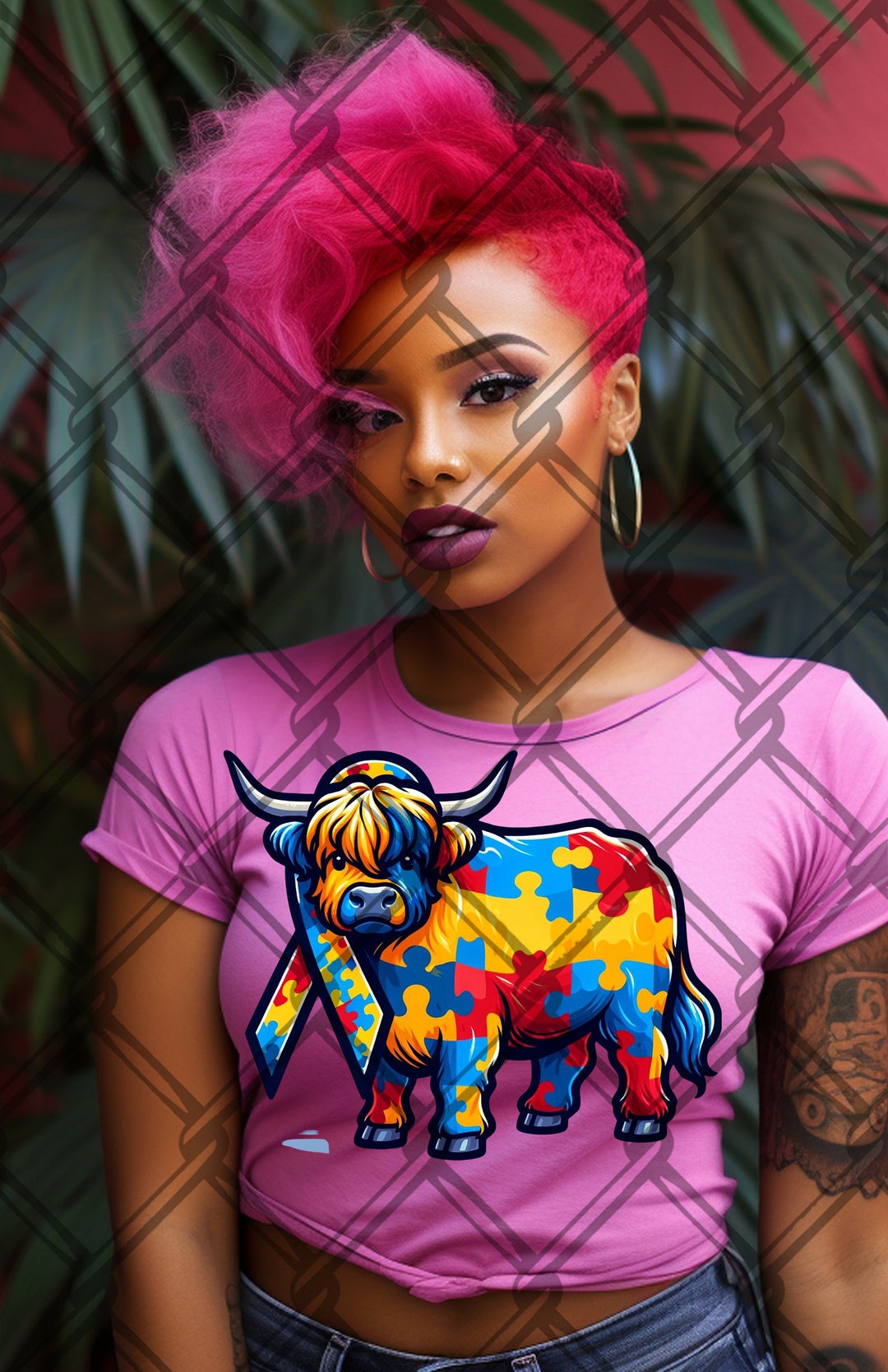 Highland Cow Autism Png Sublimation Design Download, Autism Awareness ...