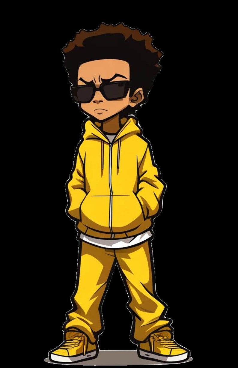 Boondocks Style Cartoon, Rapper,ski Mask, Hip Hop, Gangster, PNG ...