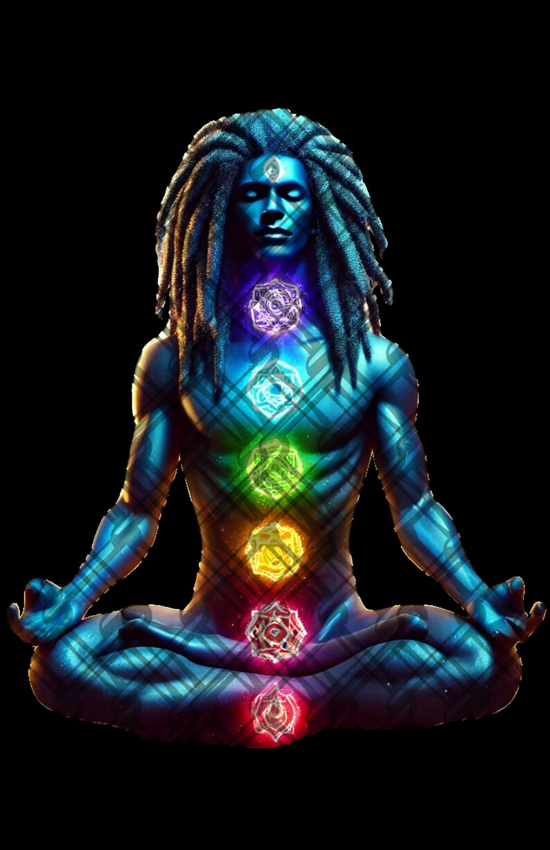 Chakra Yoga Mandala Art: Afro Woman Meditation Silhouette - Etsy