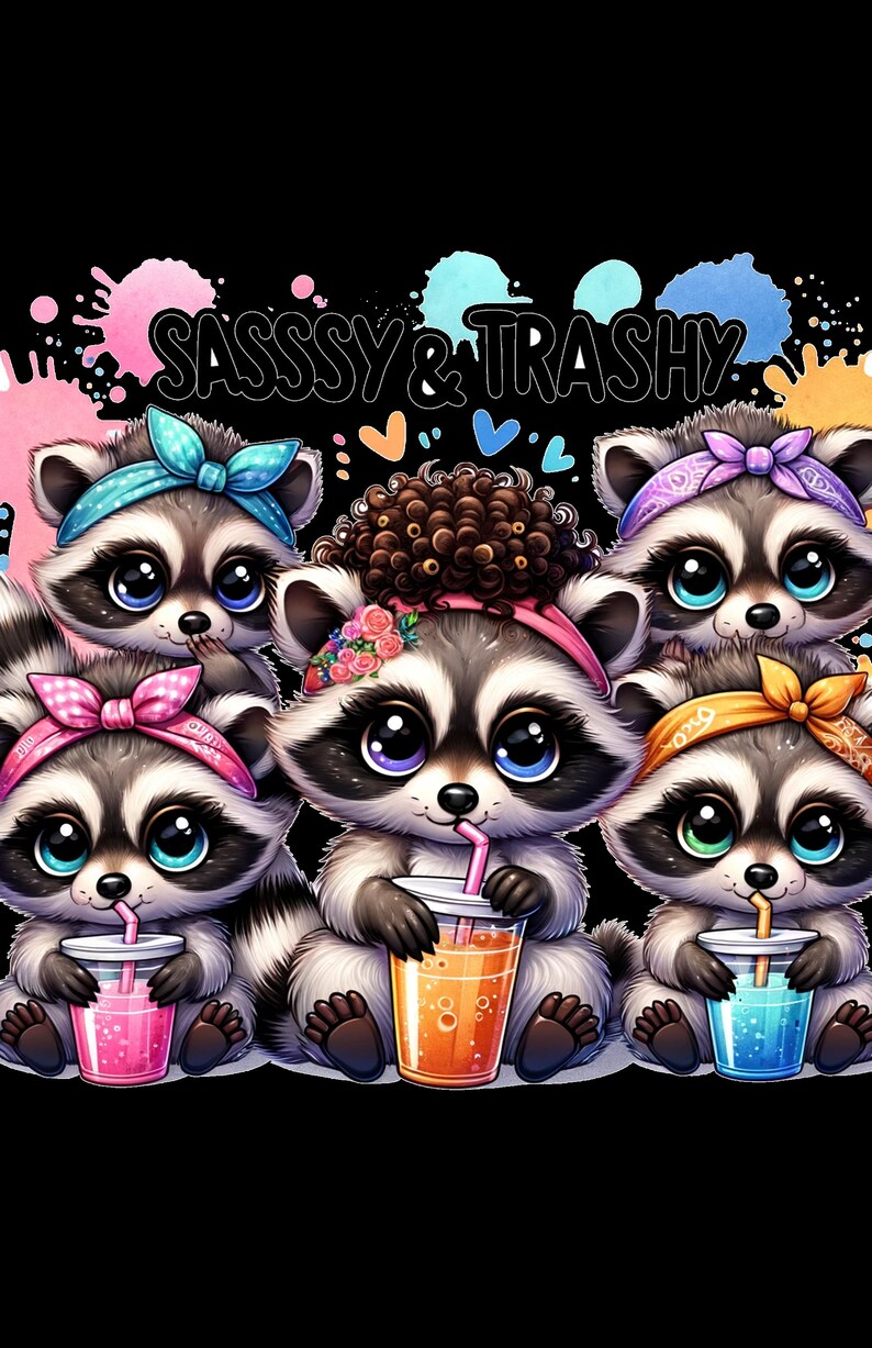 Funny Raccoon & Opossum Clipart: Sassy Trashy PNG (digital Download) - Etsy