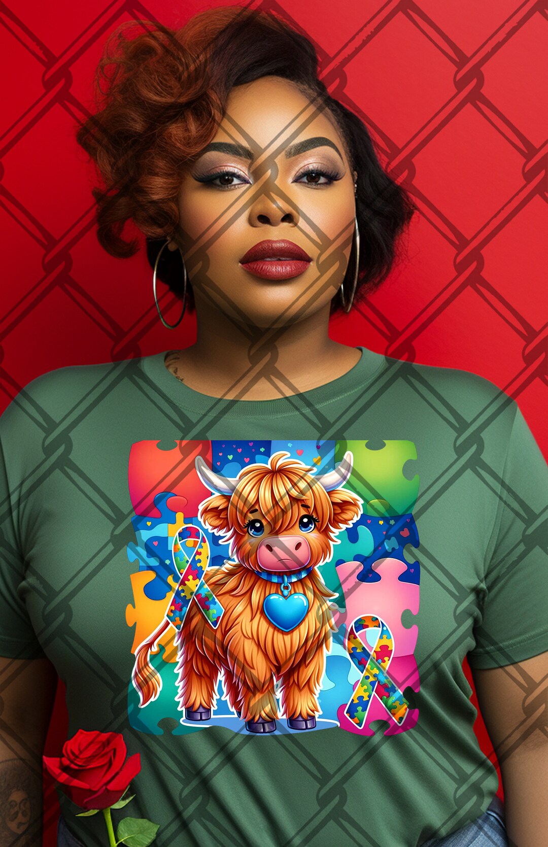 Highland Cow Autism Png Sublimation Design Download, Autism Awareness ...