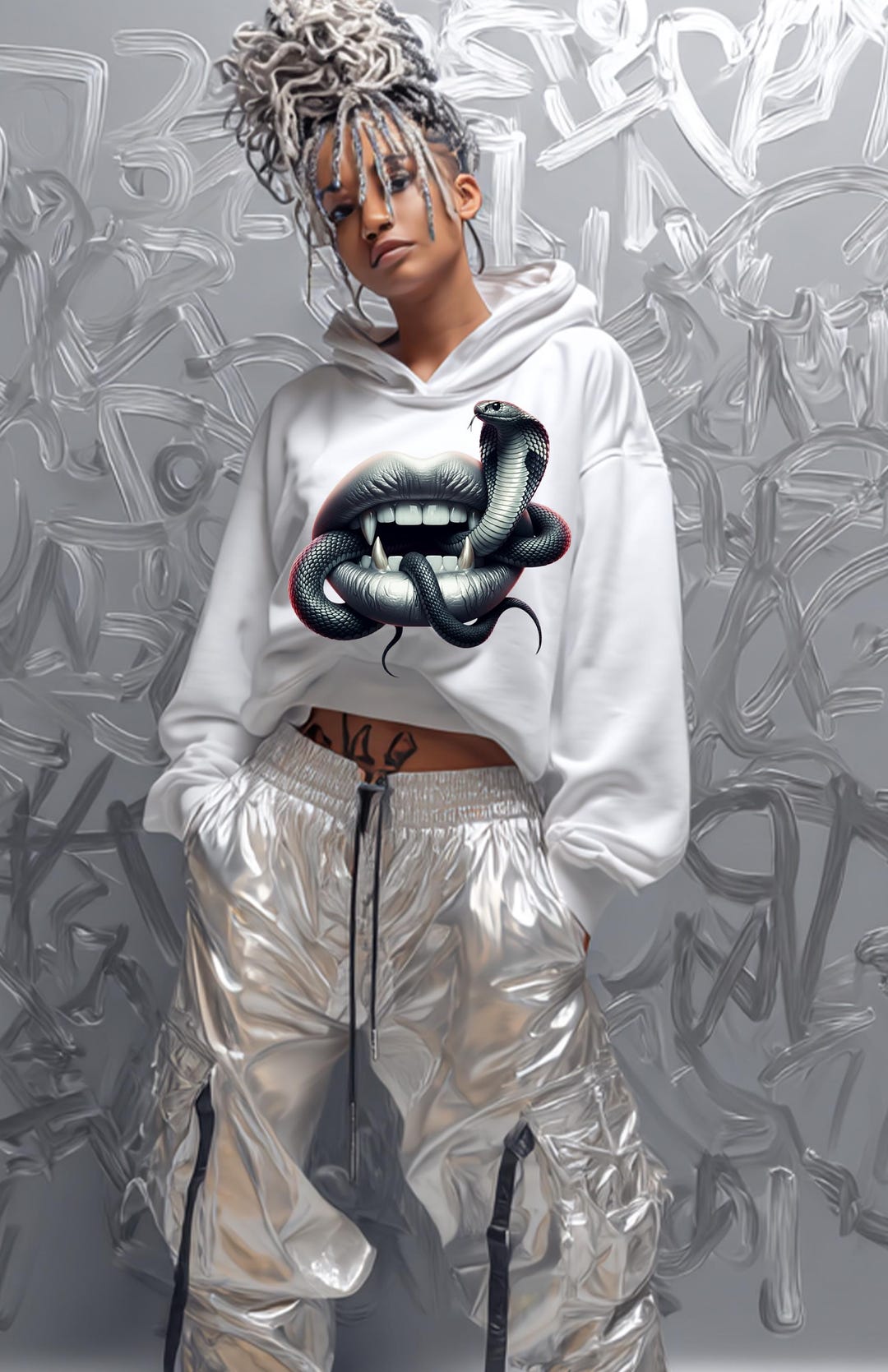 Edgy Snake Lip Art Print: Gothic Glossy Lips (digital Download) - Etsy