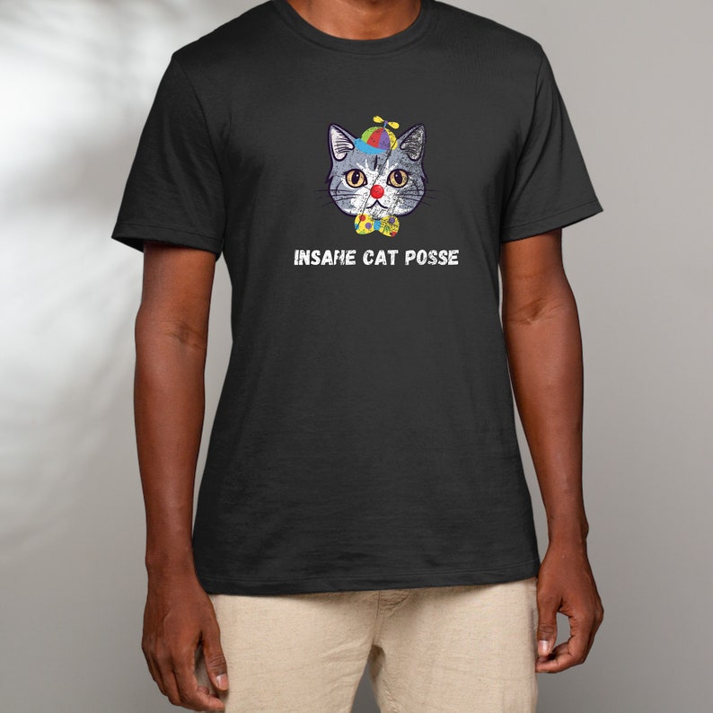 Insane Cat Posse T-shirt Funny T-shirts Cat Pet Shirts Men's Women's ...