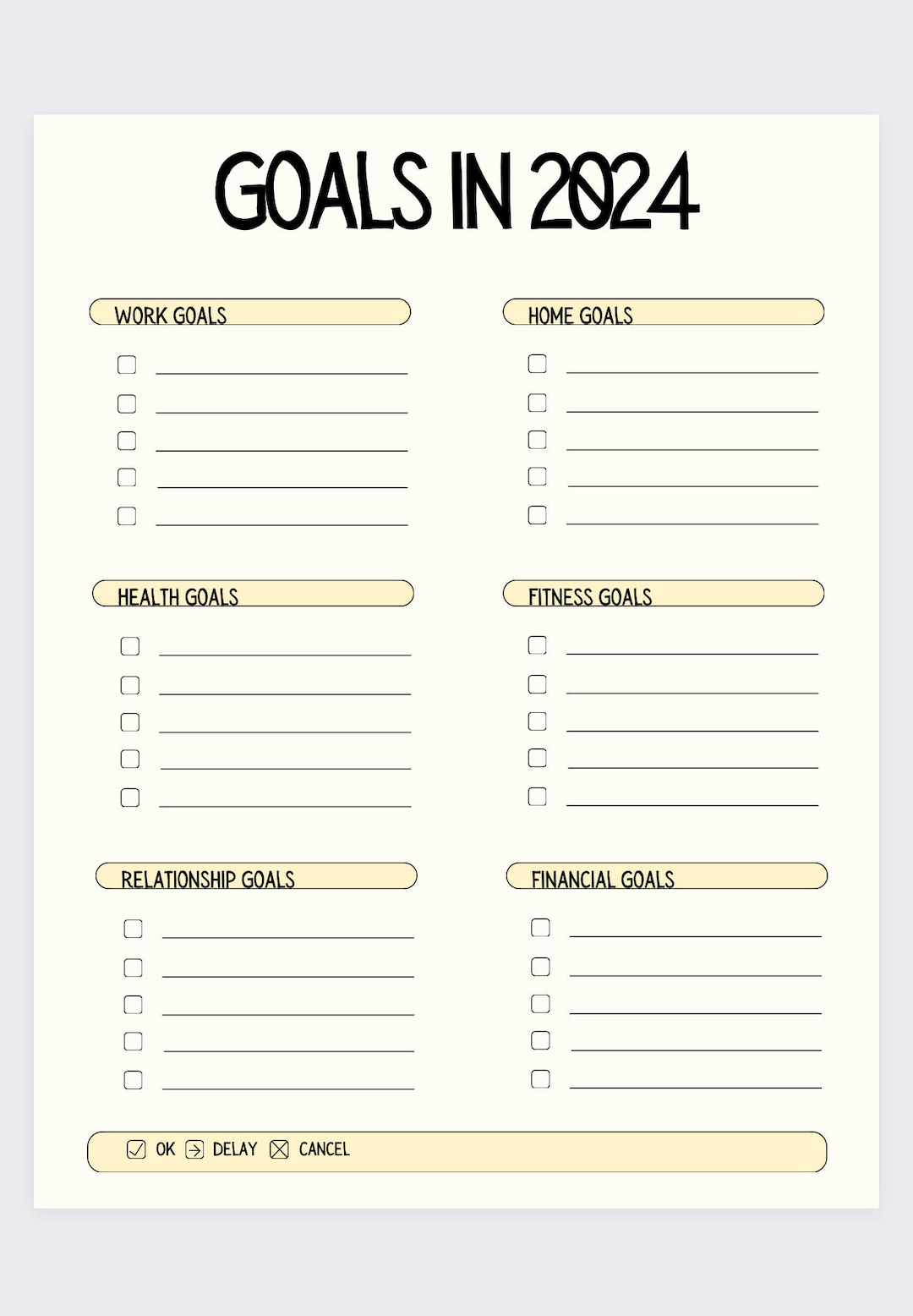 2024 GOALS Editable Canva Template - Etsy