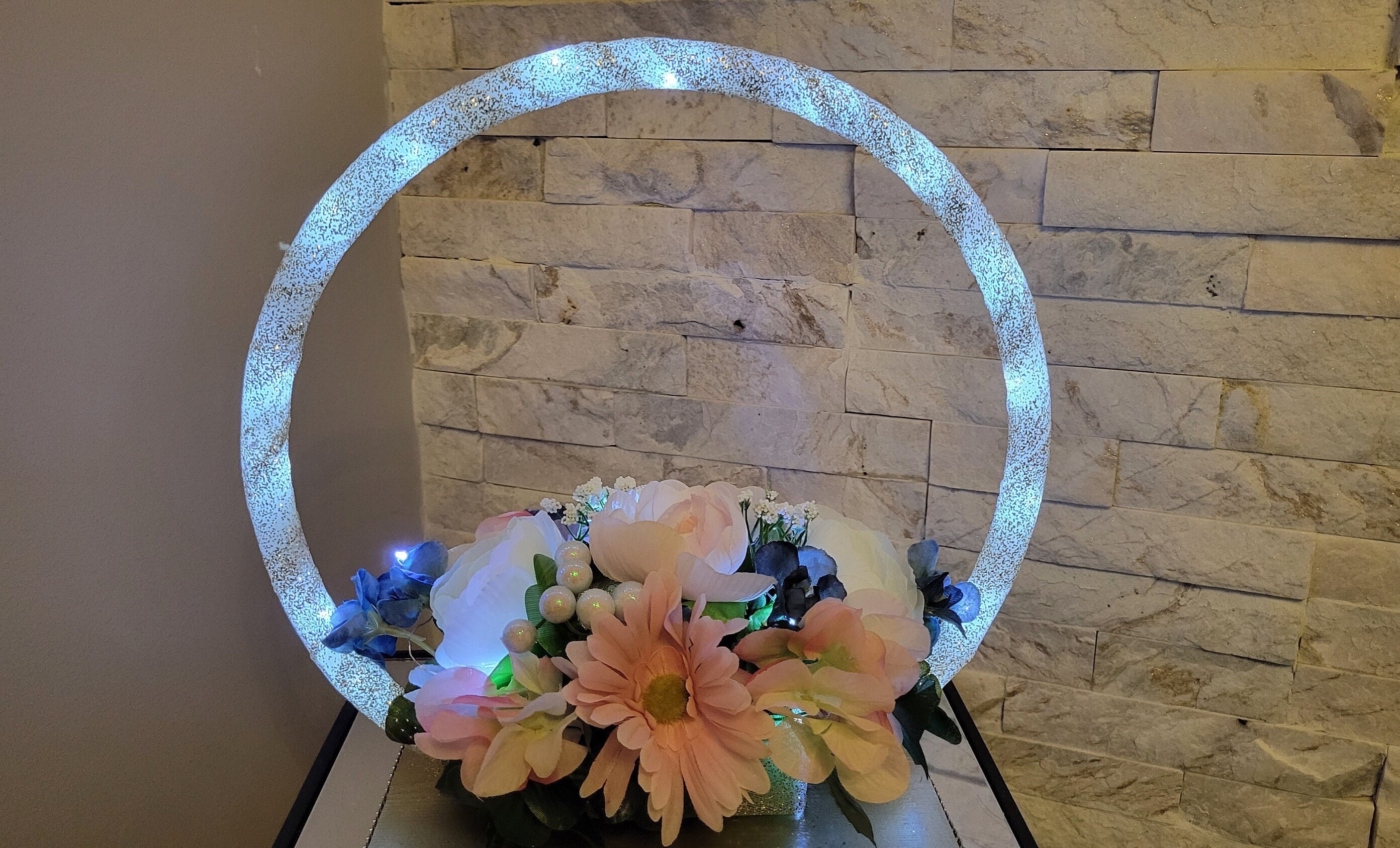 12 Ring Centerpiece Display With Led Lights, Table Decor, Party Decor ...