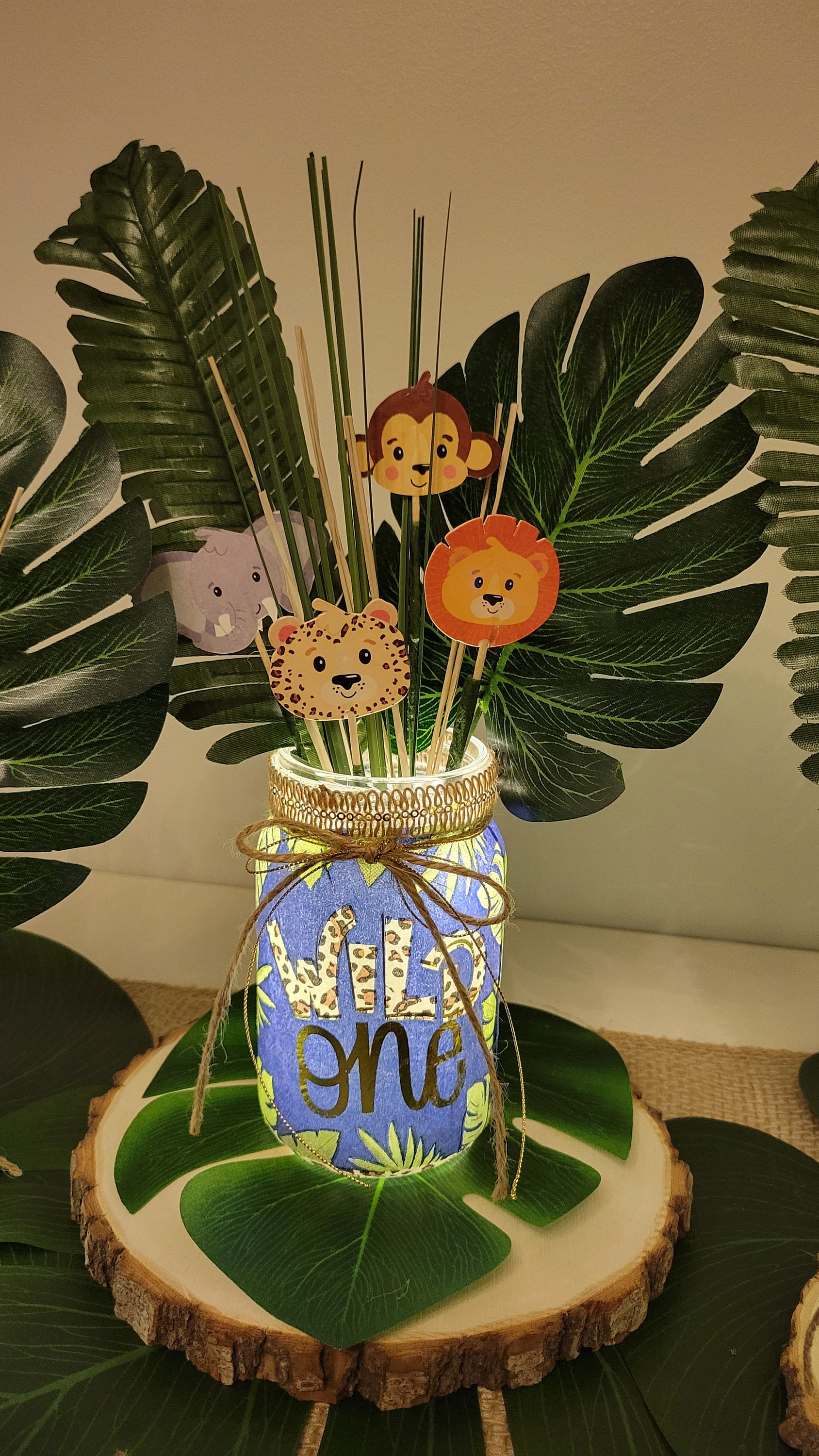 Jungle Theme Floral Centerpieces