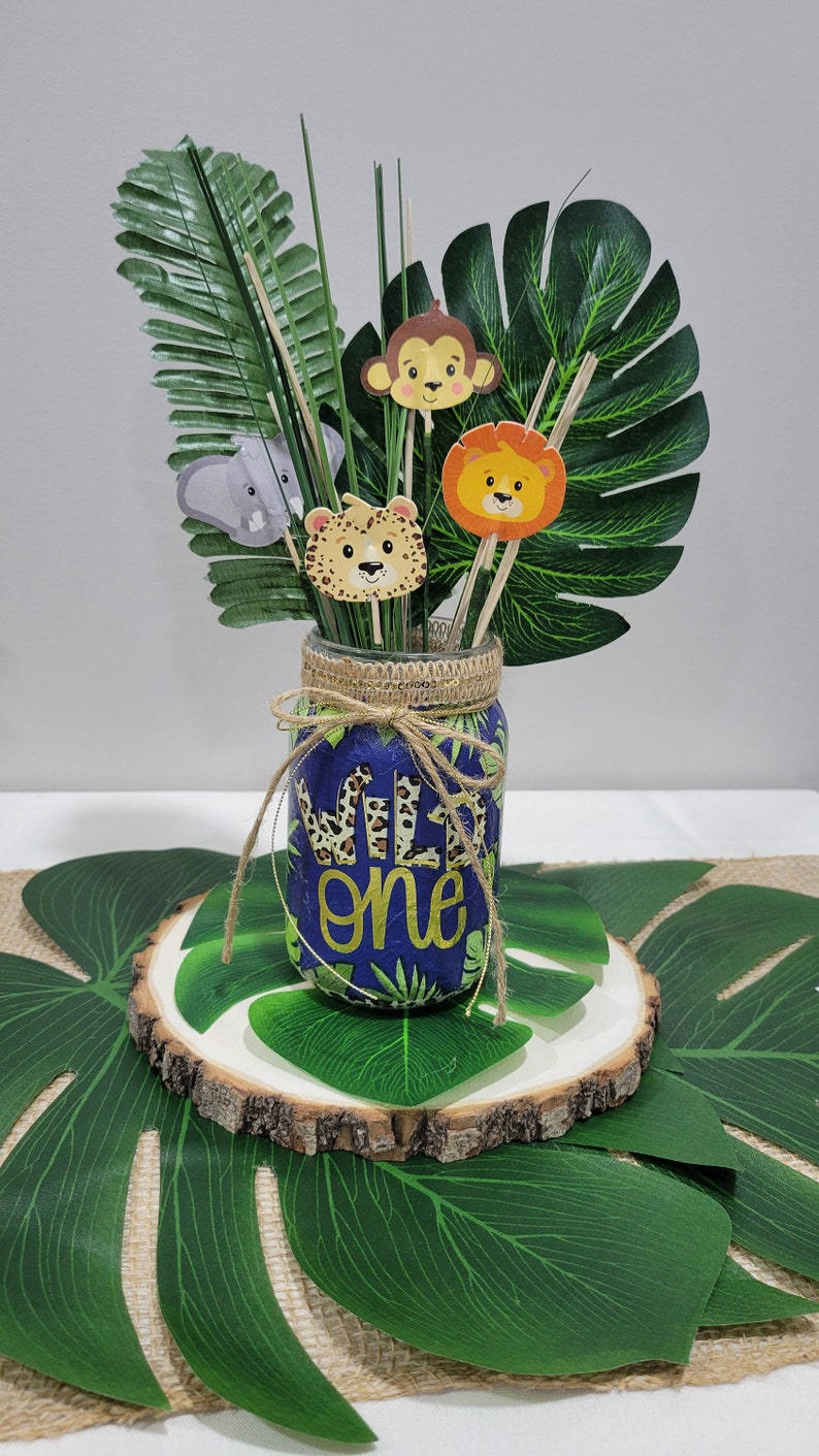 Safari Centerpiece, Lighted Table Decor, Wild One Kids Party ,baby ...