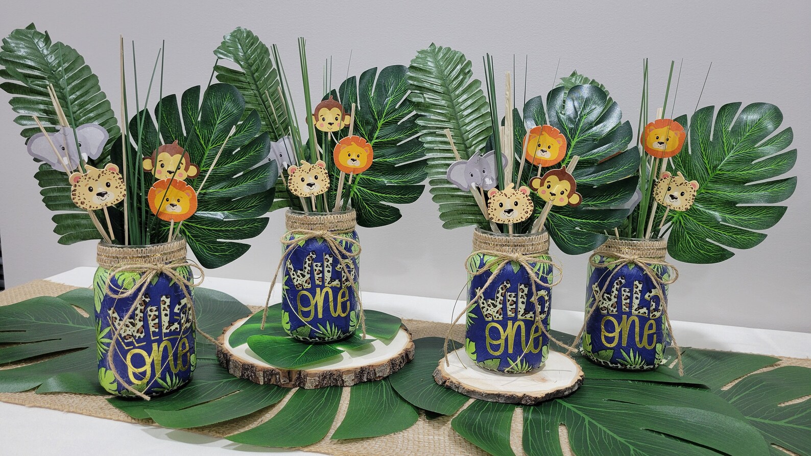 Safari Centerpiece, Lighted Table Decor, Wild One Kids Party ,baby ...