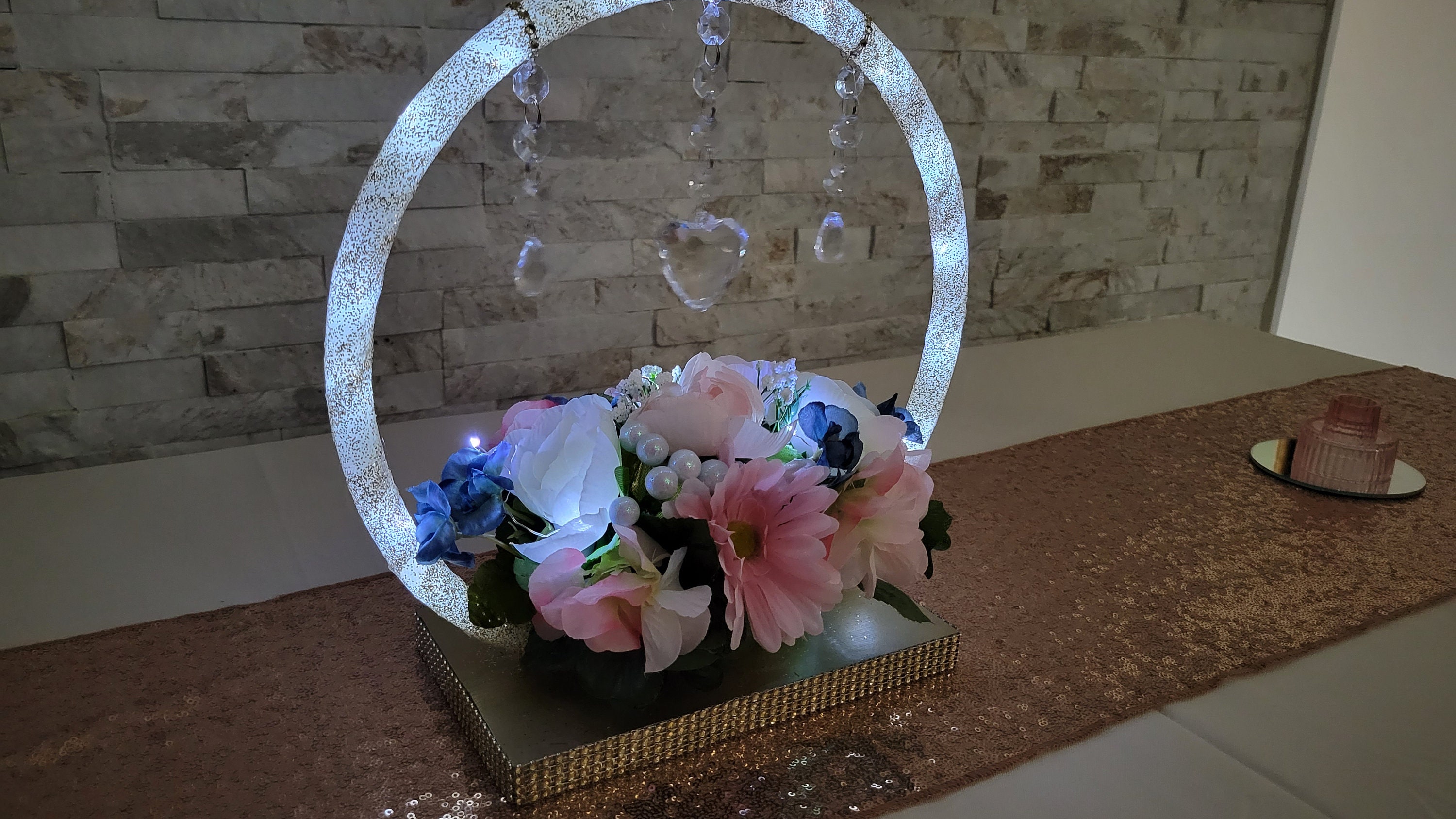 12 Ring Centerpiece Display With Led Lights, Table Decor, Party Decor ...