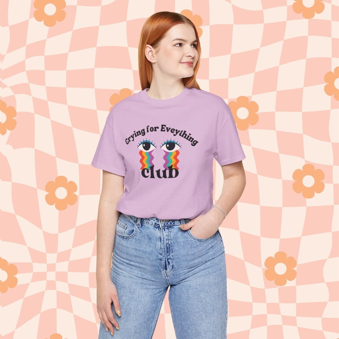 Vintage Retro Shirt, Crying for Everything Club Funny Shirt, Cute ...