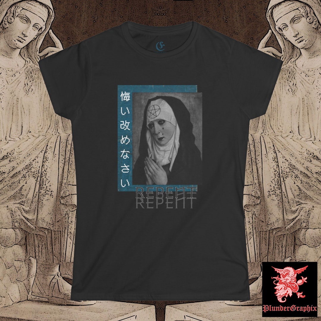 Repent Occult Nun Women’s Barber Beats Inspired Vaporwave Shirt - Etsy