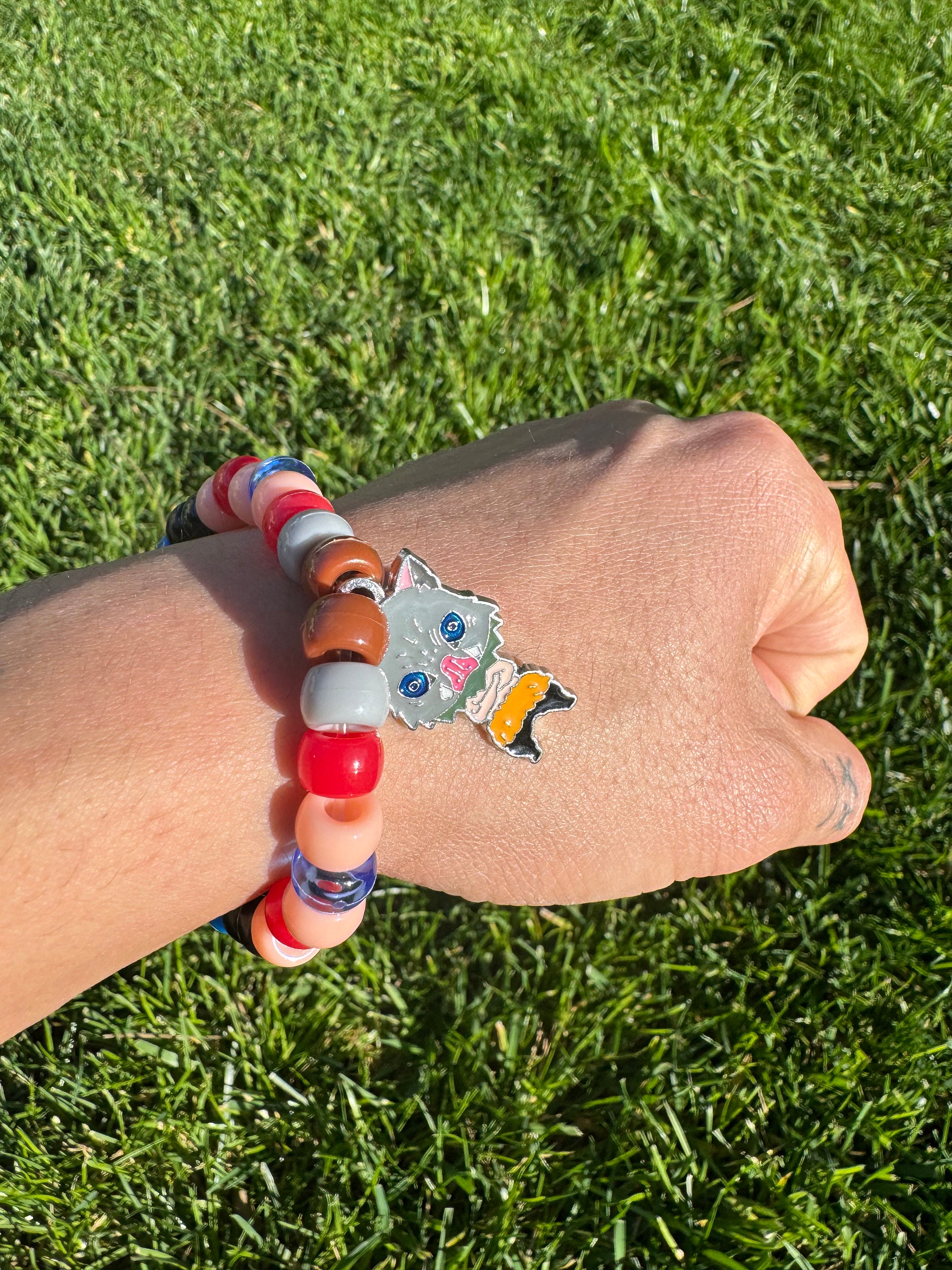 Demon Slayer Silver Metal Inosuke Arms Crossed Charm - Etsy