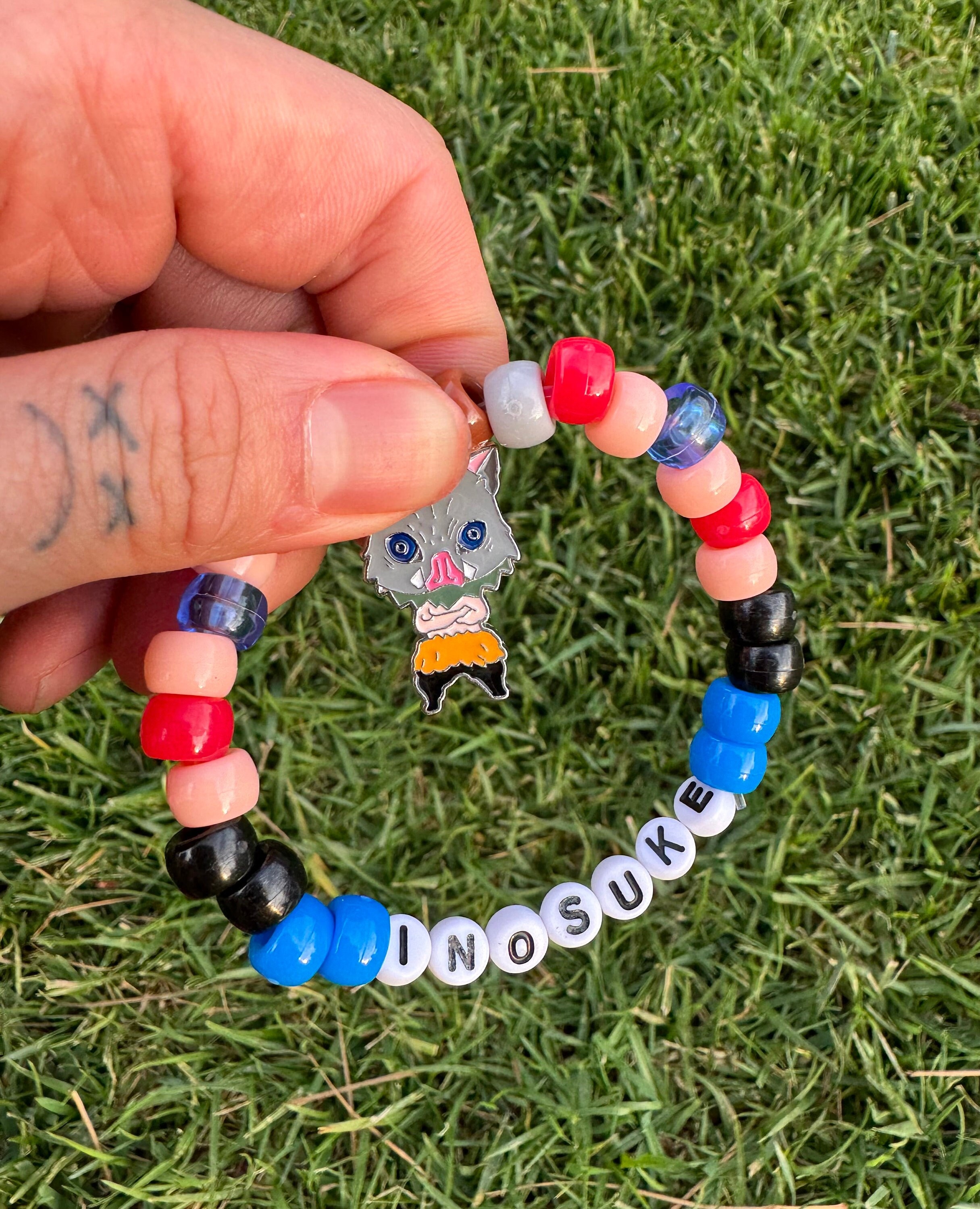 Demon Slayer Silver Metal Inosuke Arms Crossed Charm - Etsy