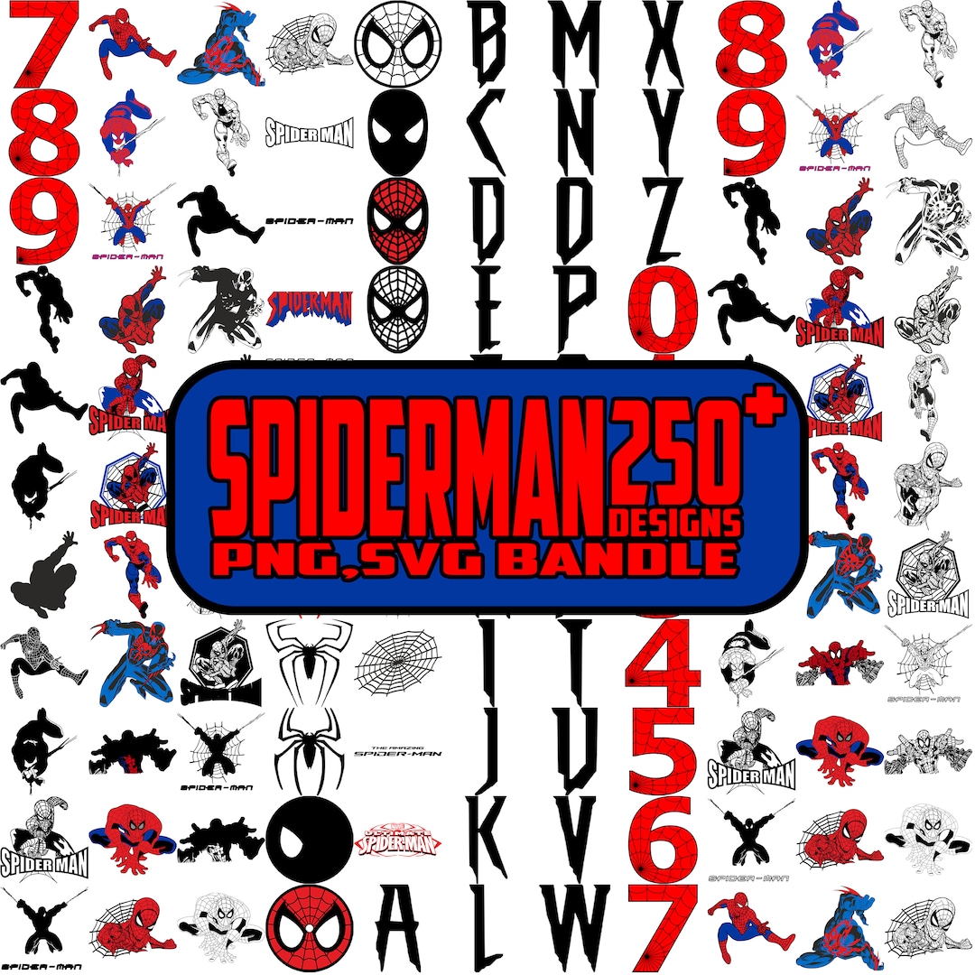 Buy 250 Spiderman SVG, Spiderman Png Files, Spider Man Svg Bundle ...