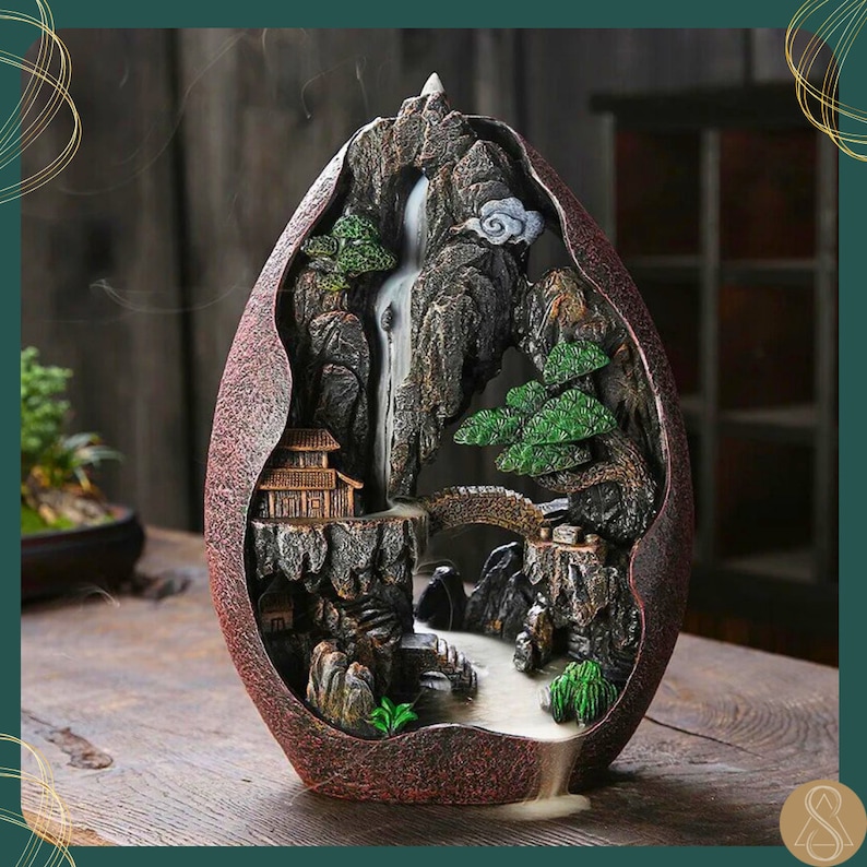 Mountain River Smoke Waterfall Backflow Incense Burner - Creative Home ...