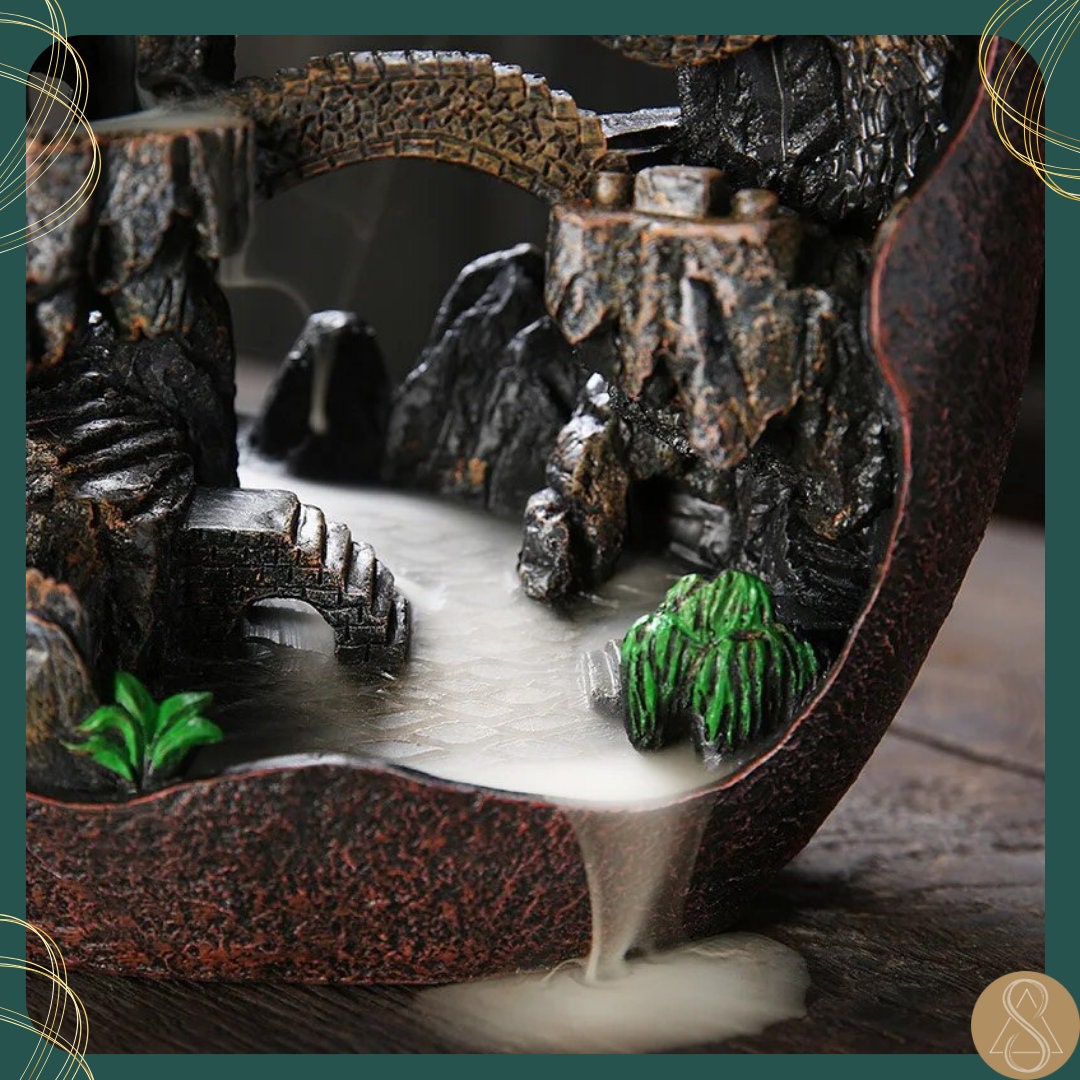 Mountain River Smoke Waterfall Backflow Incense Burner Creative Home ...