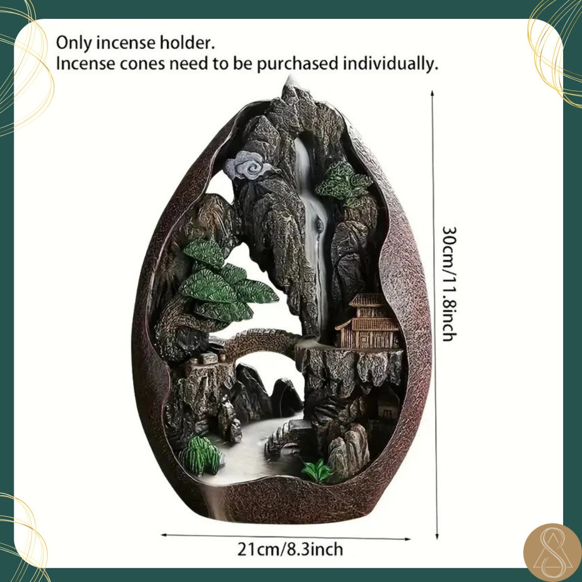 Mountain River Smoke Waterfall Backflow Incense Burner Creative Home ...