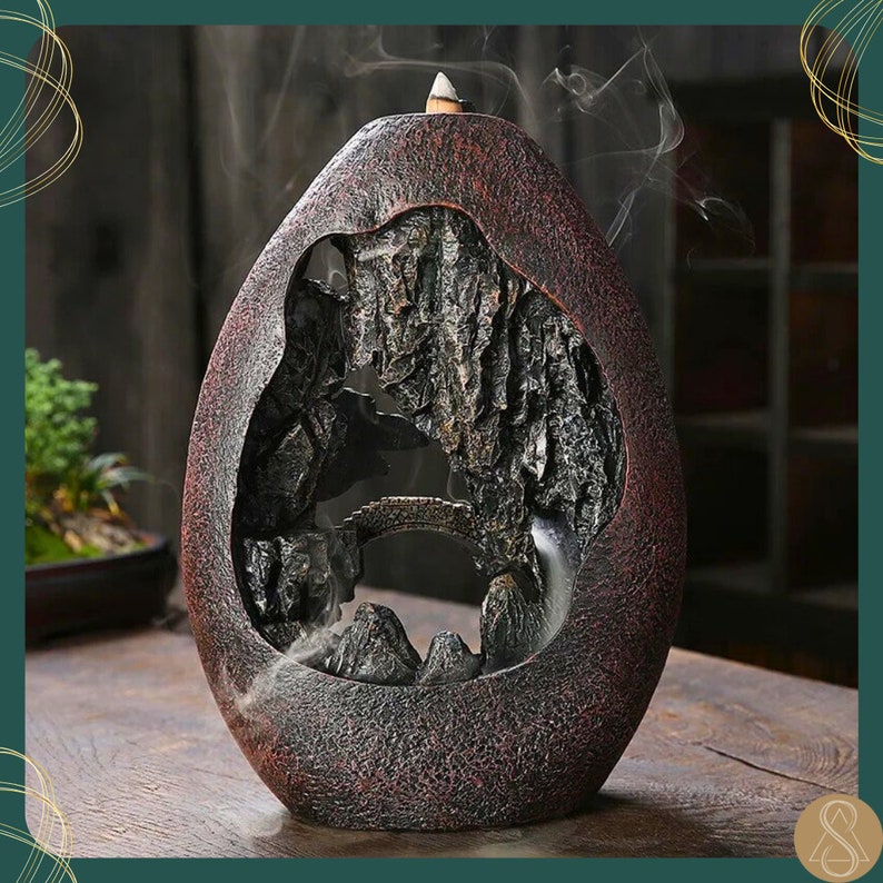 Mountain River Smoke Waterfall Backflow Incense Burner - Creative Home ...