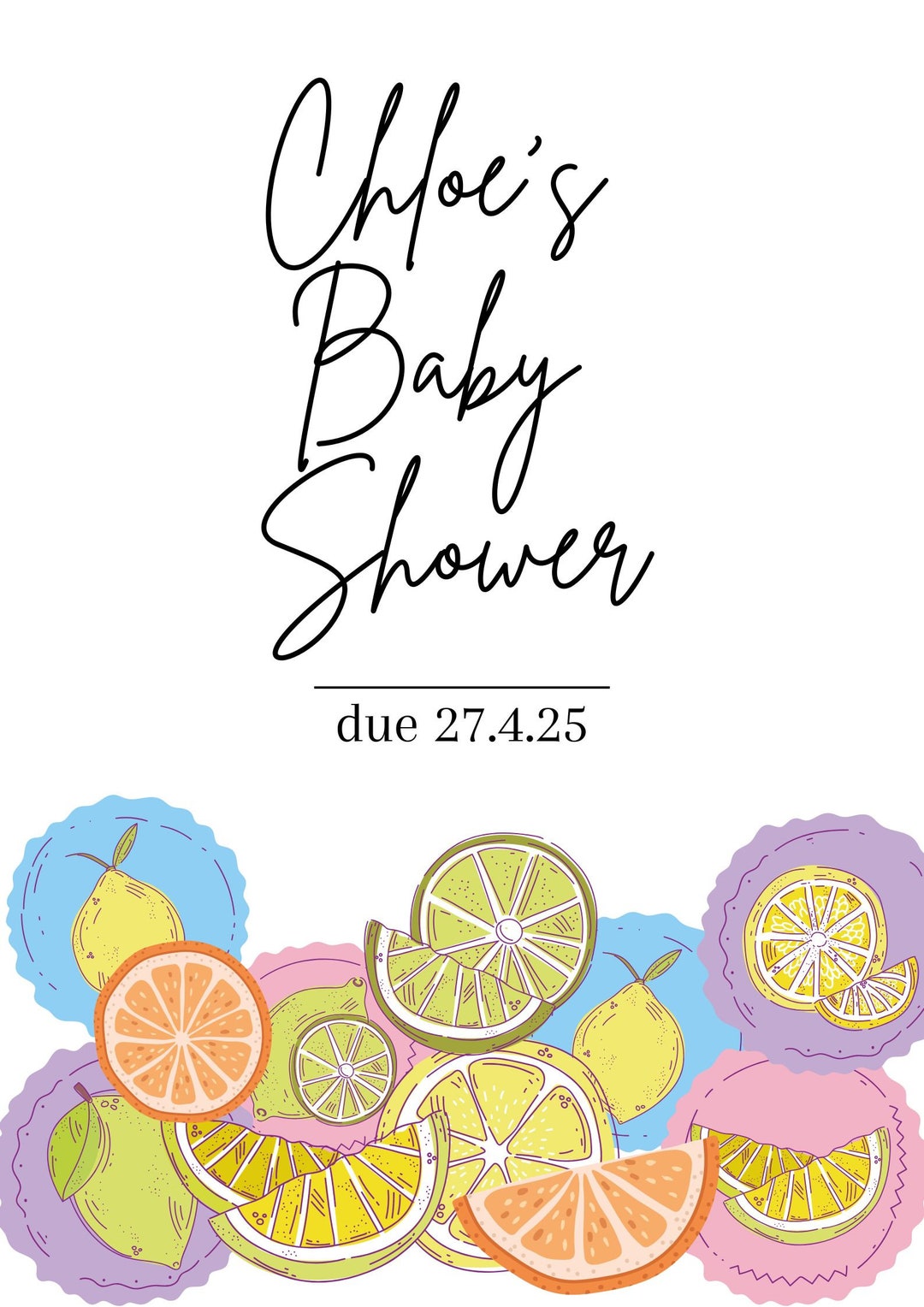 Custom Zesty Baby Shower Signage - Etsy
