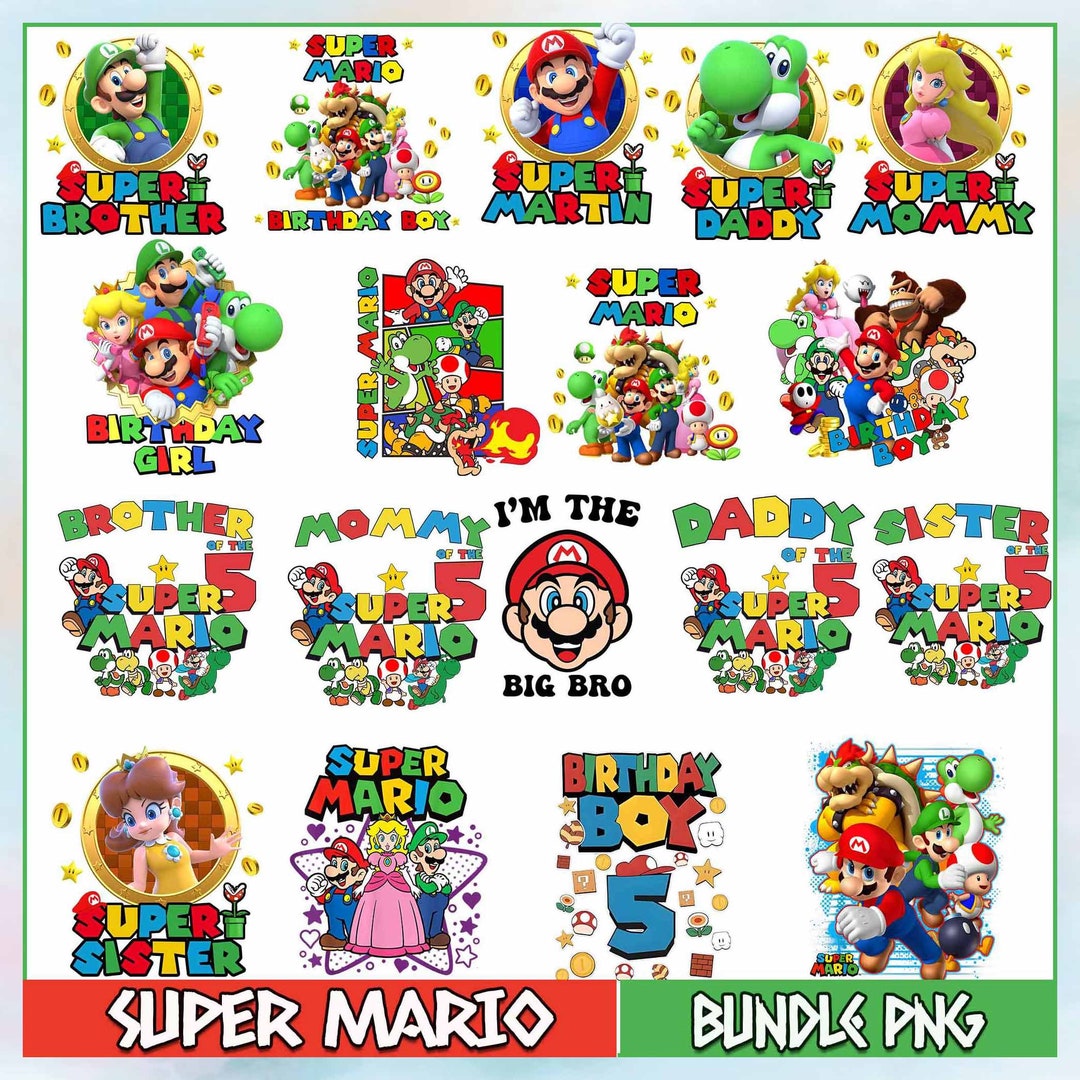 Super Mario SVG Bundle, Mario Family Svg Files,super Mario Cut Files ...