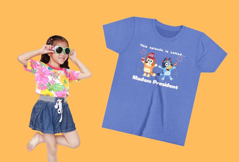 Kids Bluey T-shirt, Kids Madam President Shirt, Kamala Harris & Tim ...