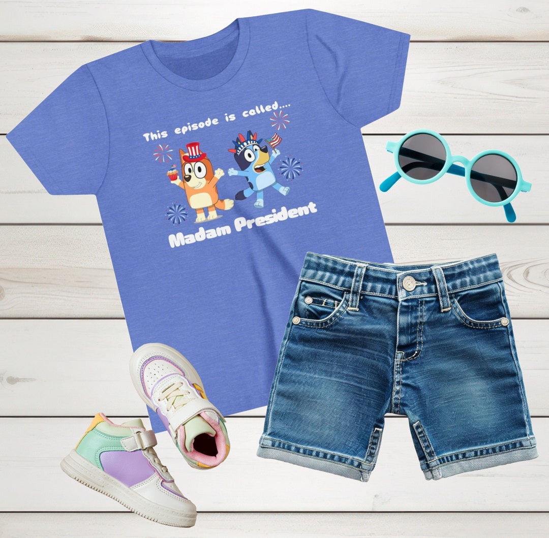 Kids Bluey T-shirt, Kids Madam President Shirt, Kamala Harris & Tim ...