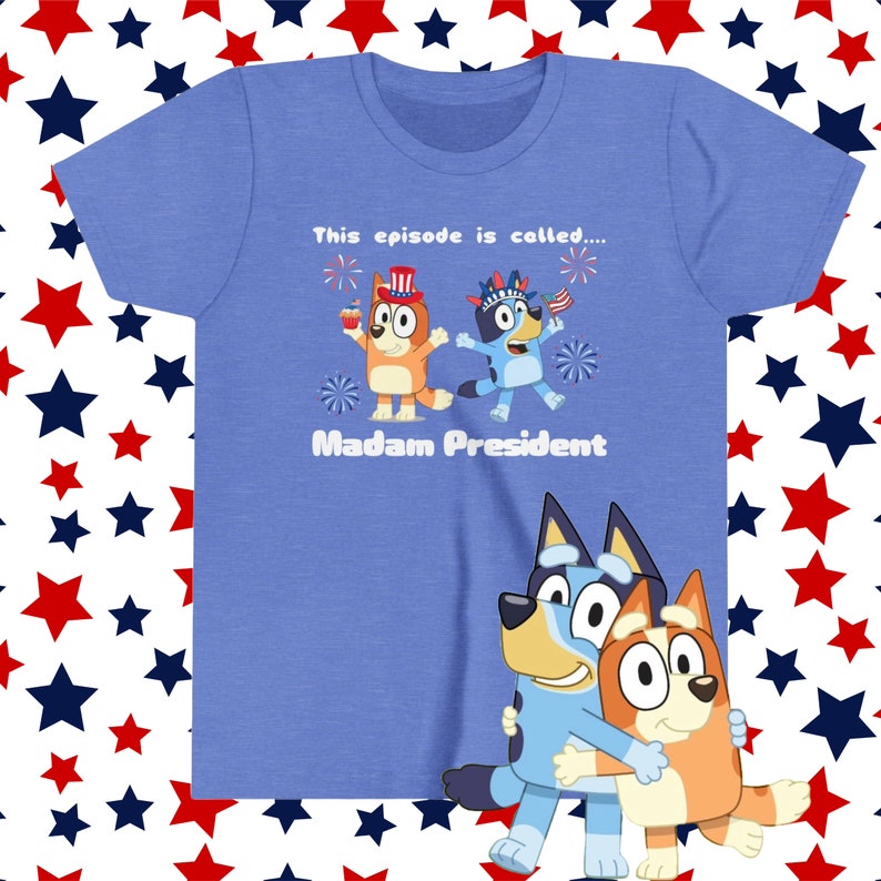 Kids Bluey T-shirt, Kids Madam President Shirt, Kamala Harris & Tim ...