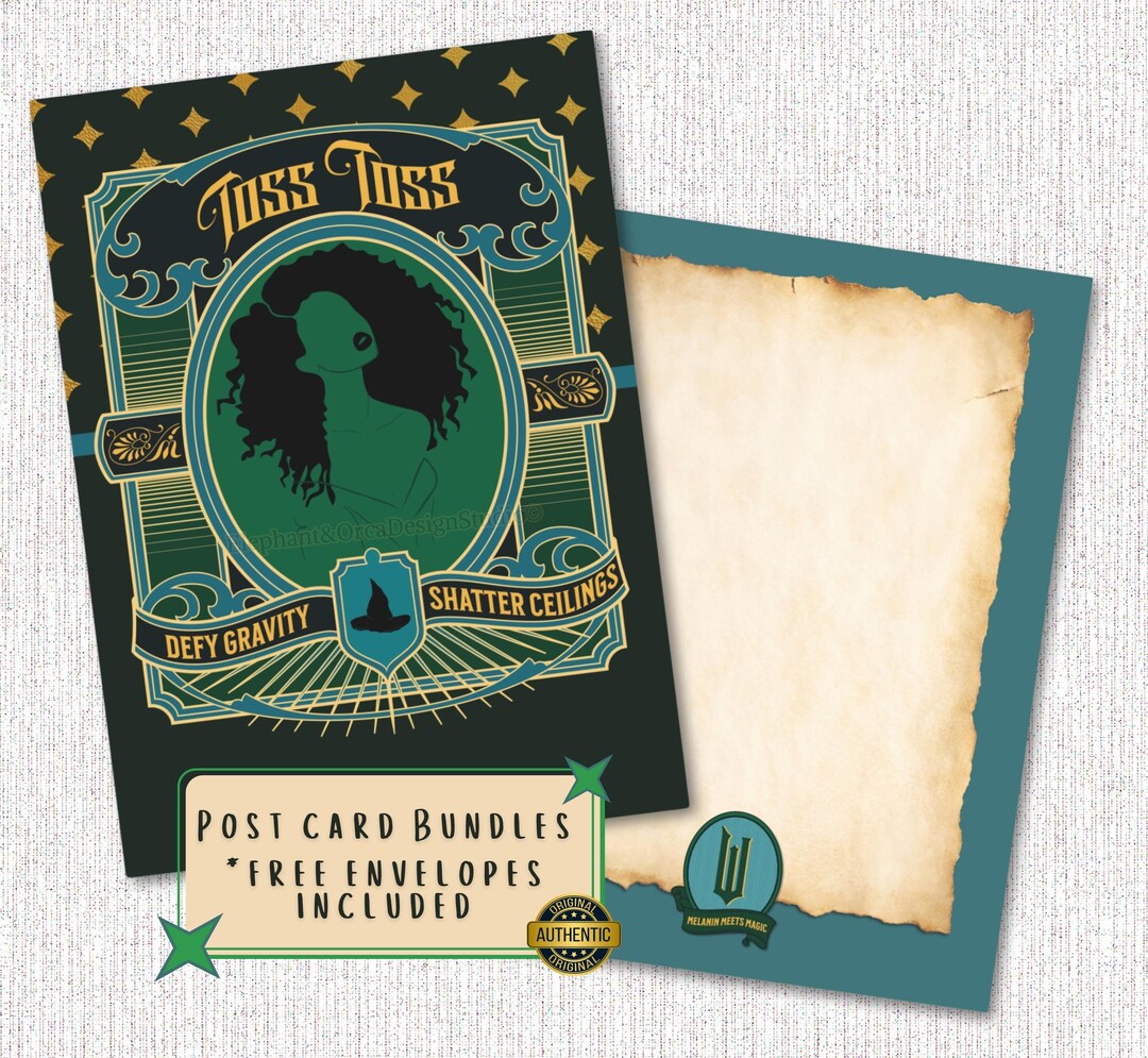 Wicked-themed Black Girl Magic Postcards Defy Gravity Cards ...