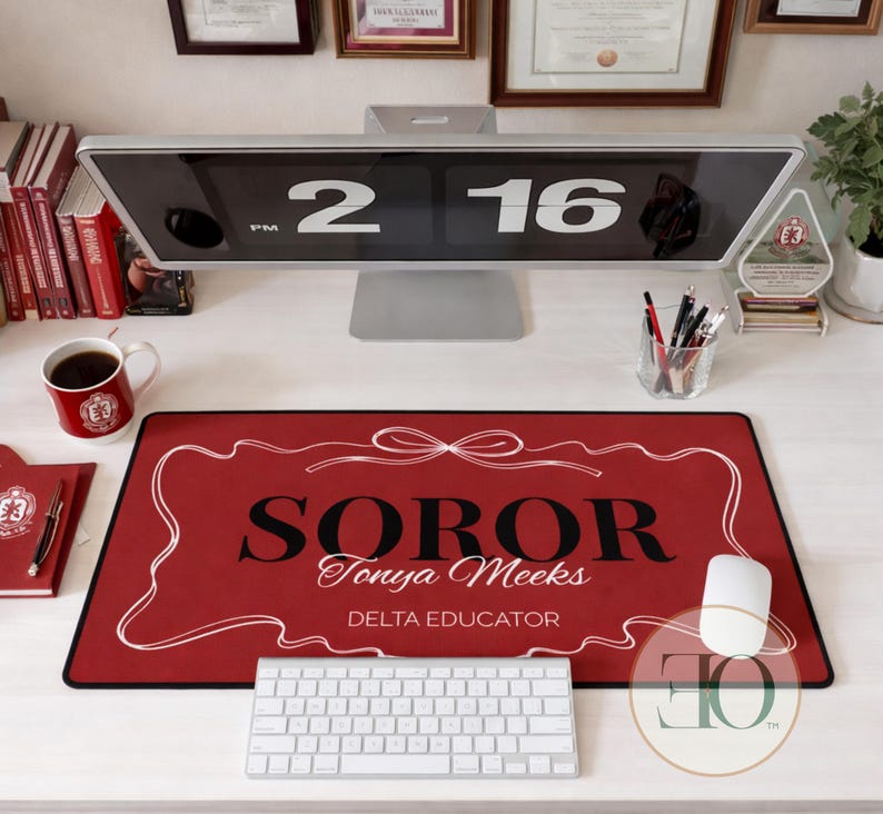 Custom Sorority Desk Mat Personalized Soror Name Educator Office Desk ...