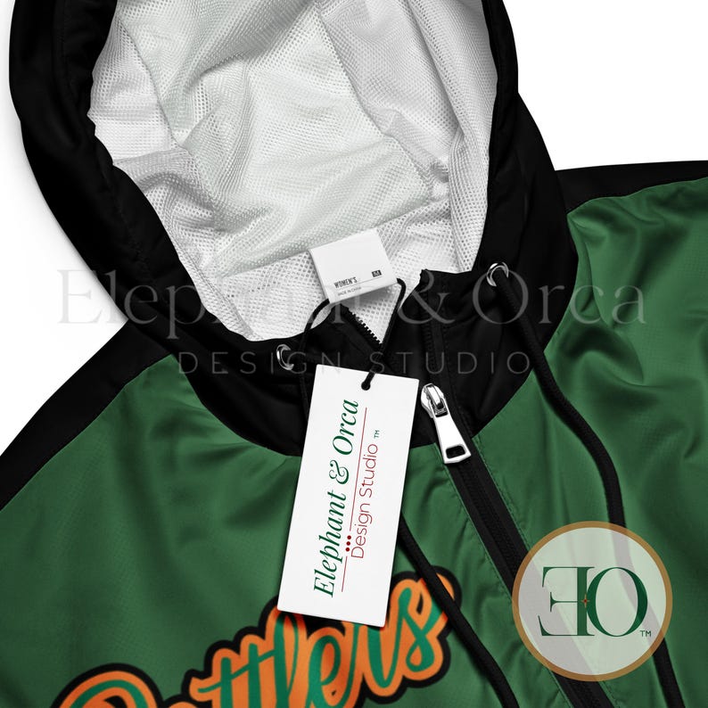 FAMU Inspired Womens Cropped Windbreaker Rattlers Lightweight Hooded ...