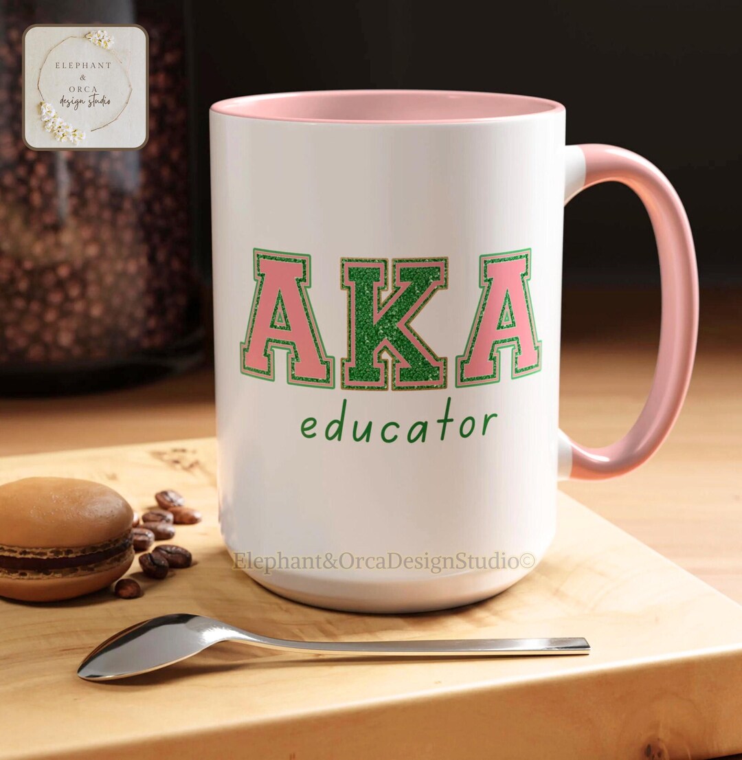 Alpha Kappa Alpha Educator Coffee Mug AKA Sorority Teacher Appreciation ...