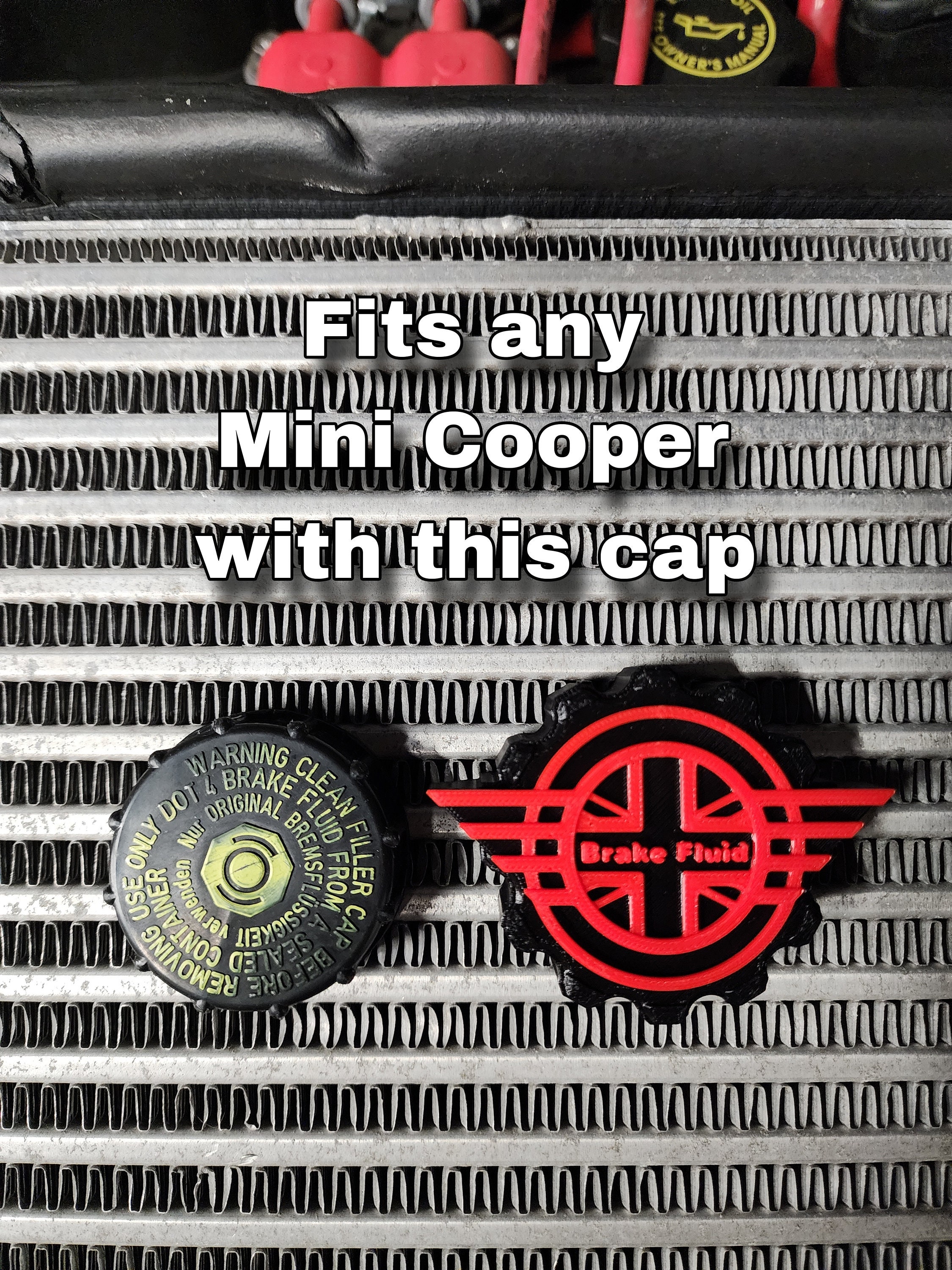 Mini Cooper Brake Reservoir Cap Cover Brake Fluid Cap JCW R50, R52, R53 ...