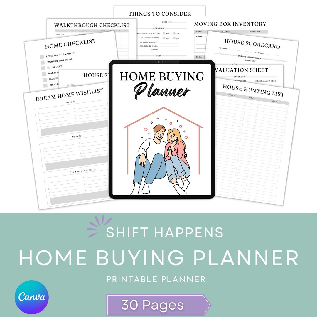 Home Buying Planner, House Hunting Score Chart, House Buying Checklist ...
