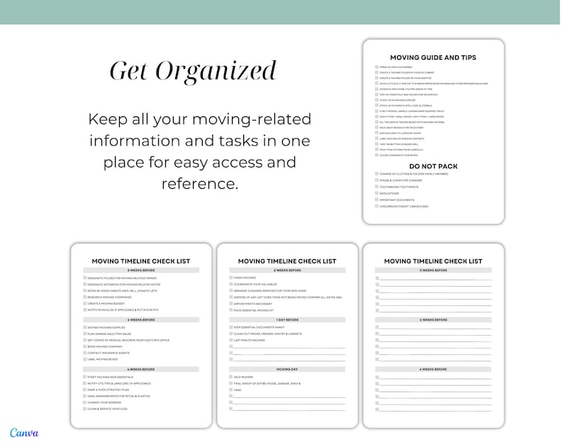 Organize Your Move Like a Pro With This Comprehensive Moving Planner ...