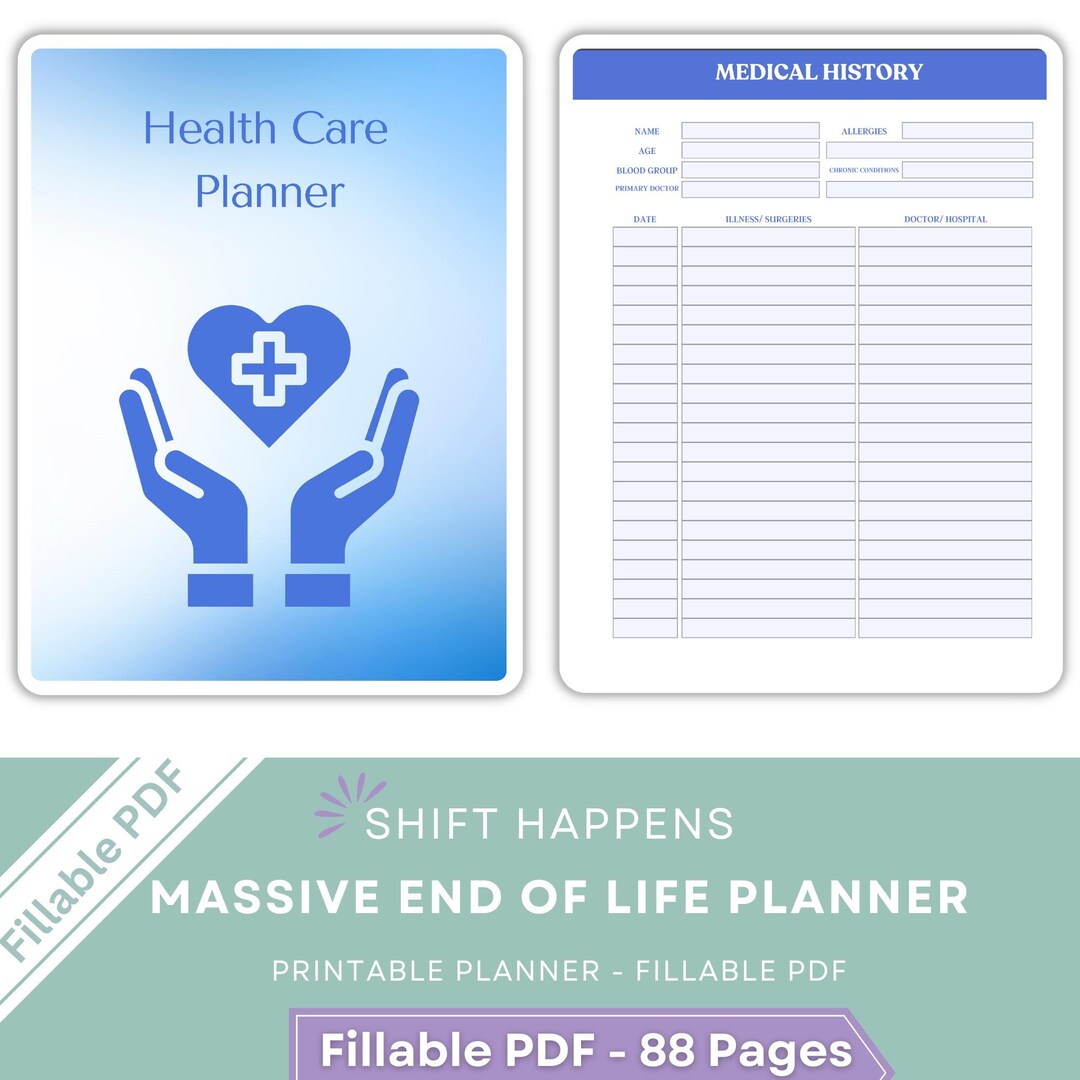Health Care Planner and Medical Organizer, Personal Records, Emergency ...