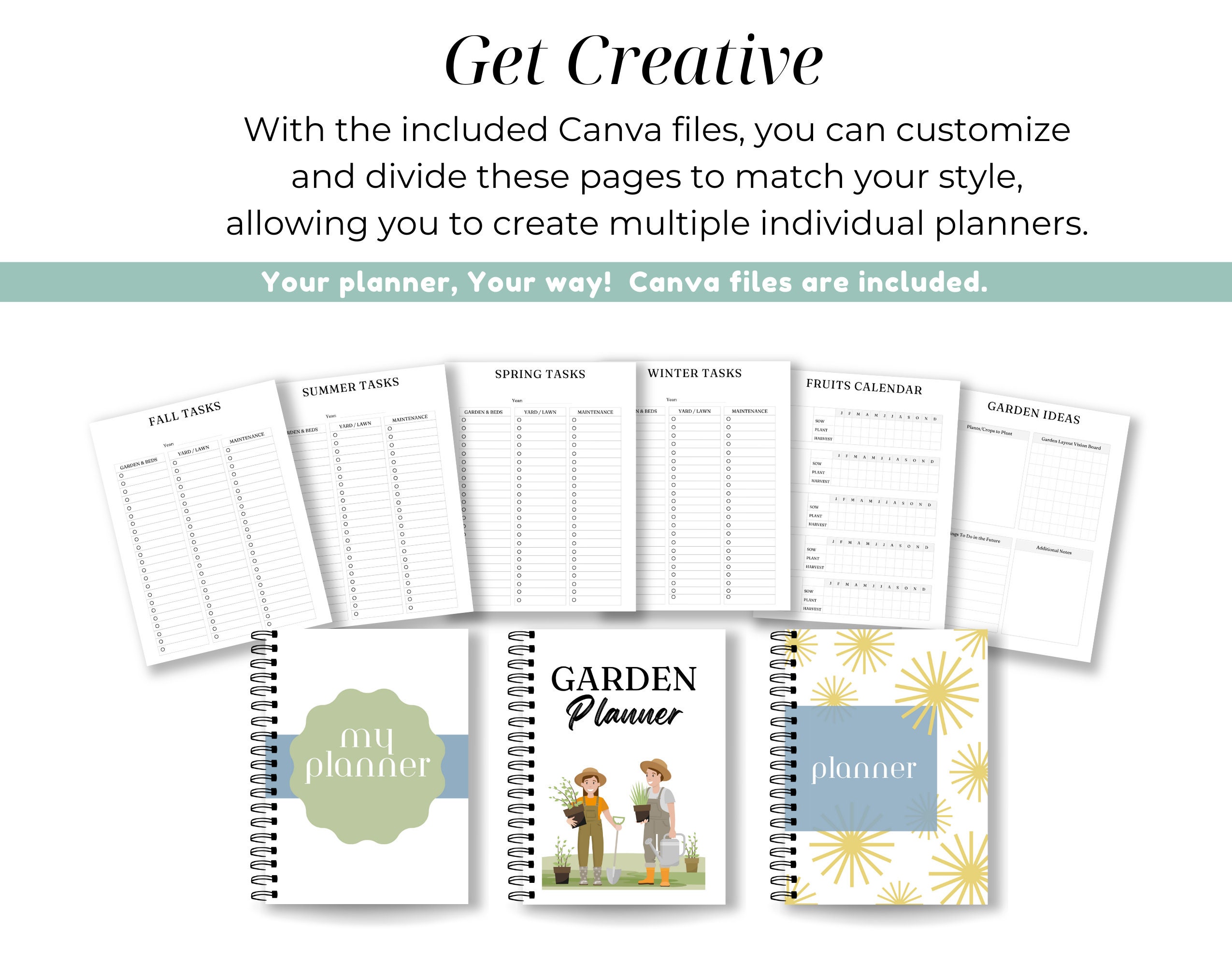 Garden Plans and Journal, Printable Gardening Planner for Planting and ...