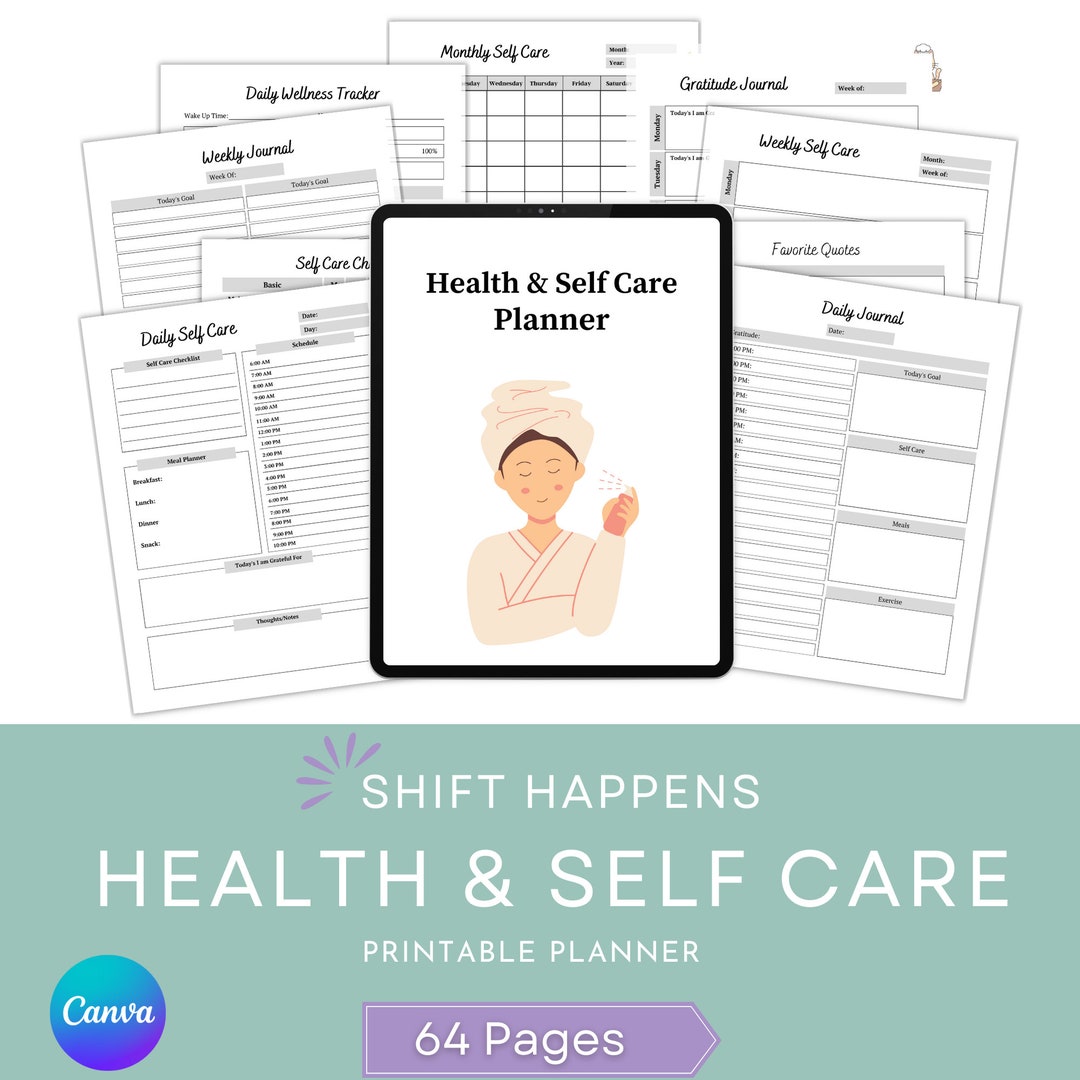 Self Care Planner, Printable Planner, Health Planner, Self Care Journal ...
