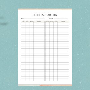 Diabetes Printable | Blood Sugar & Meal Plan Printable | Organizer for ...