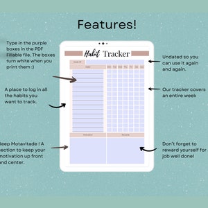 Printable Habit Tracker for Goal Setting and Daily Routine - Weekly ...