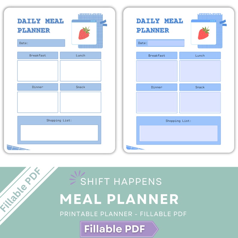 Meal Planner, Meal Tracker, Health Journal, Food Journal, Diet Planner ...