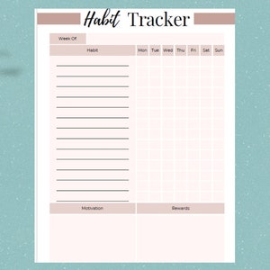 Printable Habit Tracker for Goal Setting and Daily Routine - Weekly ...