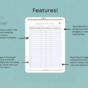 Printable, Printable Medication Tracker, Wellness Planner, Medication ...