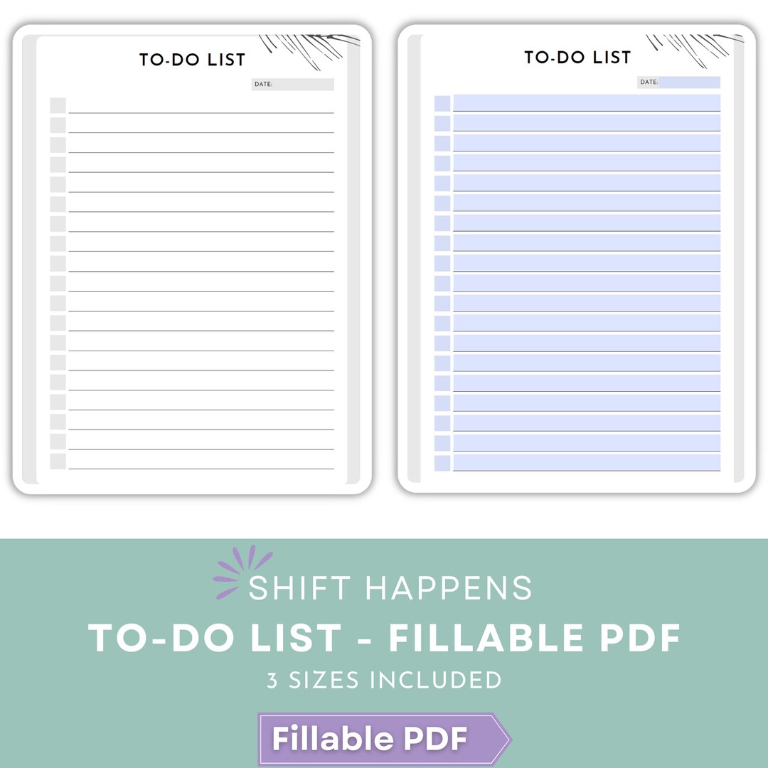 Daily To-do List, to Do List Printable, Editable PDF, Editable To-do ...