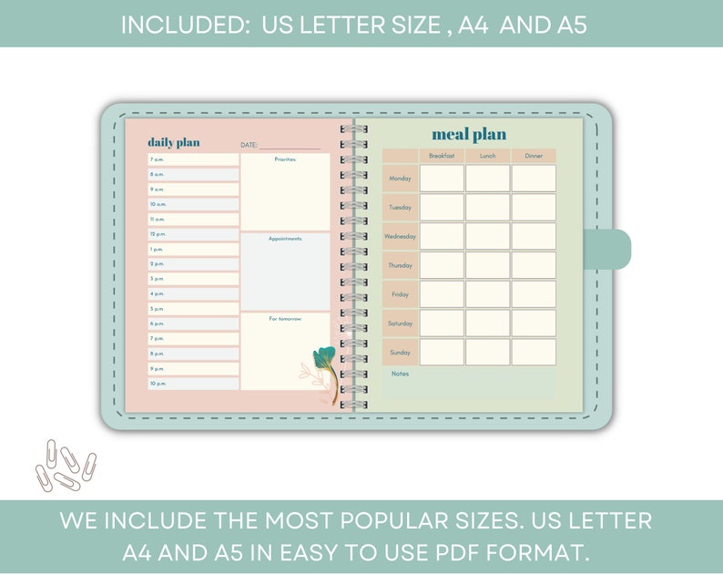 Daily Planner, Printable Planners for Moms, Planner Pages, All-in-one ...