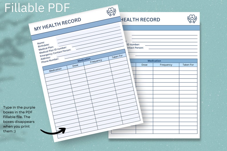 Health Planner - Printable Medication Log, Editable Health Planner ...